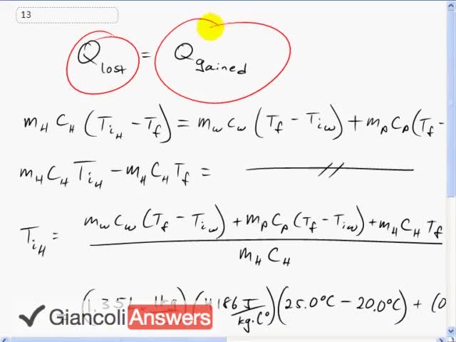 Giancoli 6th Edition, Chapter 14, Problem 13 | Giancoli Answers